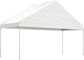 Altán se střechou bílý 15,61 x 5,88 x 3,75 m polyethylen 3155523