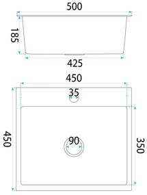 Kuchyňský nerezový dřez REA LEO 50 černý v setu s pákovou baterií
