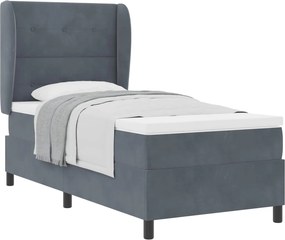 Postel s boxspringem s čelo Tmavě šedá 200 x 90 cm samet 3340911