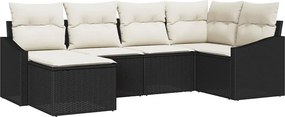 Set pohovek 6 ks Černá polyratan 3346787