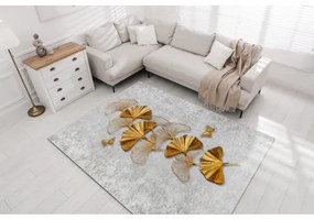 MIRO 51969.802 mycí kobereček Motýli protiskluz šedá / zlatý velikost 140x190 cm | krásné koberce cz