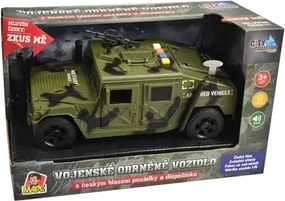 MaDe 03225 - Vojenské auto se světlem a českým hlasem 24cm