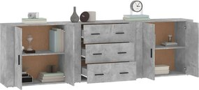 Příborníky 3 ks betonově šedé kompozitní dřevo 3185403