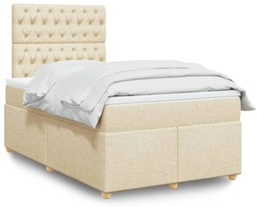 Box spring postel s matrací krémová 120x200 cm textil 3293559