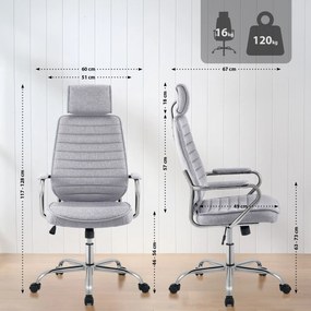 Kancelářská židle Rako látka – světle šedá