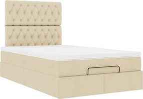 Osmanský rám postele s matrací krémová 120x190cm textil 3313228