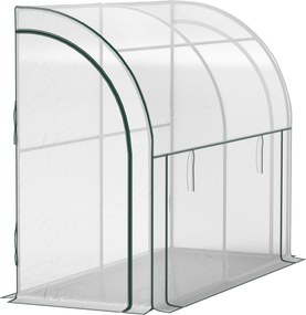 Skleník Outsunny s rolovacími dveřmi, zimní fóliový skleník vyrobený z oceli, skleník na balkon, zahradu, rajčatový skleník s UV ochranou 200x80x157cm