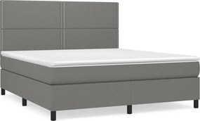 Box spring postel s matrací tmavě šedá 180x200 cm textil 3141714