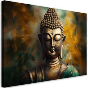 Obraz na plátně, buddha zenové listy - 120x80 cm