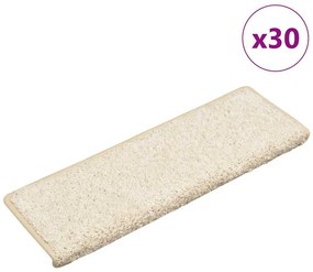 Schodové rohože 30 ks 65 x 21 x 4 cm bílé s obdélníkovým okrajem 3365831
