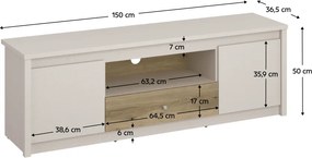 Kondela TV stolek, kašmír/dub evoke, KAROS 2D1S
