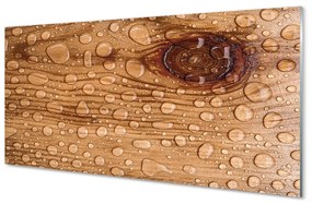 Obraz na skle Kapky vody dřeva 100x50 cm