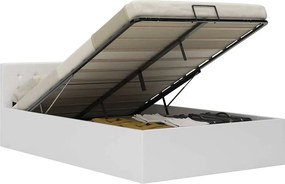 Rám postele zvedací úložný prostor bílý umělá kůže 120 x 200 cm 285518