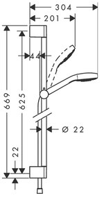 Hansgrohe Croma Select E, sprchová sada 1jet se sprchovou tyčí 65 cm, bílá/chromová, HAN-26584400