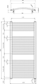 Aqualine Aqualine, ORBIT-E elektrické topné těleso, oblé, 450x960 mm, 300W, bílá, ILEO94T