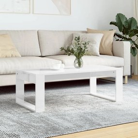 Konferenční stolek lesklý bílý 102x50x35 cm kompozitní dřevo - Default Title