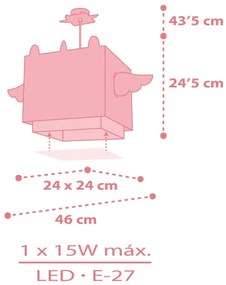 Dalber 64592 - Dětský lustr LITTLE UNICORN 1xE27/15W/230V