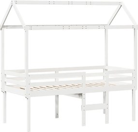 Patrová postel se střechou bílá 90 x 190 cm masivní borovice 3282139