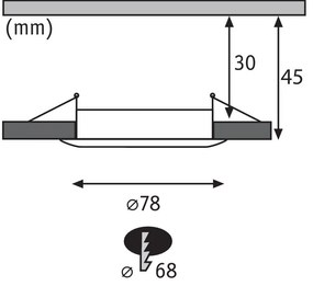Paulmann 93457 LED Coin Nova round, kulatá bodovka v úpravě broušená ocel, 1x6,5W LED 2700K, prům.7,8cm, IP44