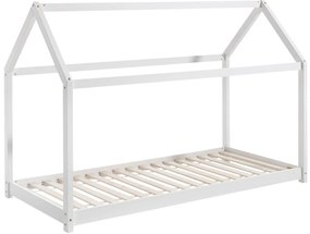 Bílá borovicová dětská postel Vipack Cabane 90 x 200 cm