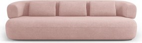 Světle růžová pohovka z textilie bouclé 200 cm Jenny – Micadoni