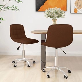 vidaXL Otočné jídelní židle 2 ks textil [334016] Barva: Hnědá