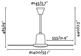 FARO INDUS 33002 55,1“ chrom Stropní ventilátor