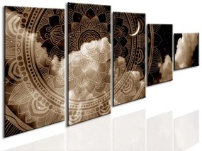 Obraz mandala noci Brown Velikost (šířka x výška): 210x90 cm