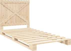 Rám postele s čelem 100 x 200 cm masivní borové dřevo 3281569