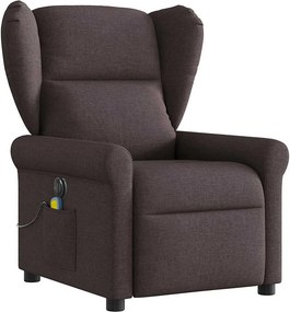 Elektrické masážní polohovací křeslo tmavě hnědé textil 3303369