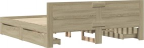 Rám postele s čelem dub sonoma 200 x 200 cm kompozitní dřevo 3295536