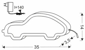 LED Dětská stolní lampa CAR LED/11W/230V modrá