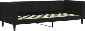 Válenda s přistýlkou a zásuvkami černá 80 x 200 cm samet 3196736