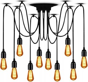 Toolight - Stropní lampa Spider 10xE27, černá, OSW-00019