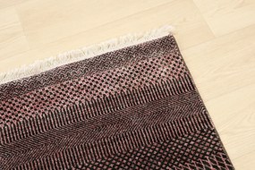 Diamond Carpets India, Ručně vázaný kusový koberec Diamond DC-MCN Black/rust, 140x200, červená, chodba / předsíň