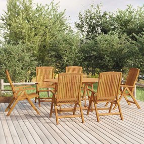 3154924 vidaXL Polohovací zahradní židle 6 ks masivní teakové dřevo