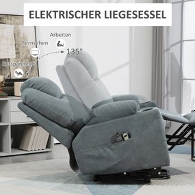 Masážní křeslo HOMCOM, elektrické, s 8 masážními body, s funkcí polohování, s funkcí vyhřívání, pěnové, 90x101x107cm, tmavě šedé | Aosom