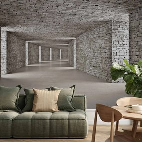 Fototapeta Tunel 3D - zvětšující se interiér s dekorativním kamenem