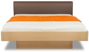 Krajča Manželská postel z masivu Aurora 180 x 220 cm (buk) Povrchová úprava: Bez nátěru, Druh dřeva: Buk, Barva čalounění: Hnědá