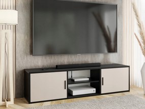 TV skříňka ROJO 3 černý + kašmír otevřená TV skříňka s policí