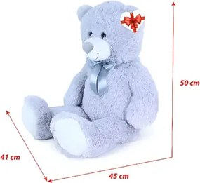 RAPPA Velký plyšový medvěd Hugo šedý s visačkou 80 cm / od 0 let
