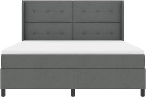 Postel s boxspringem s polštářem Tmavě šedá 200 x 180 cm textil 3341659