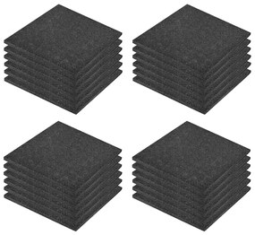 vidaXL Protipádové dlaždice 24 ks pryžové 50 x 50 x 3 cm černé