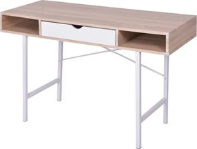 vidaXL Psací stůl s 1 zásuvkou, dub a bílá barva [20135]