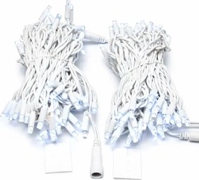 Easy Fix LED světelný řetěz, 20 m, venkovní, ledově bílá, 120 diod, bílý kabel, IP67
