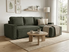 Rozkládací oboustranná sedací souprava do L SMART BOUCLE 232x143 cm, tmavě zelená