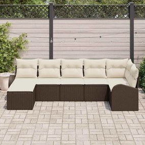Set pohovek 7 ks Hnědá polyratan 3354797