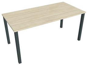 Stůl jednací rovný 160 cm - Hobis Uni UJ 1600 Dekor stolové desky: akát, Barva nohou: černá