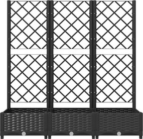 Zahradní květináč s mřížkou černý 120 x 40 x 121,5 cm PP 318272