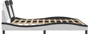 Rám postele Viana bez matrace bílý a černý 180 x 200 cm umělá kůže 3208116